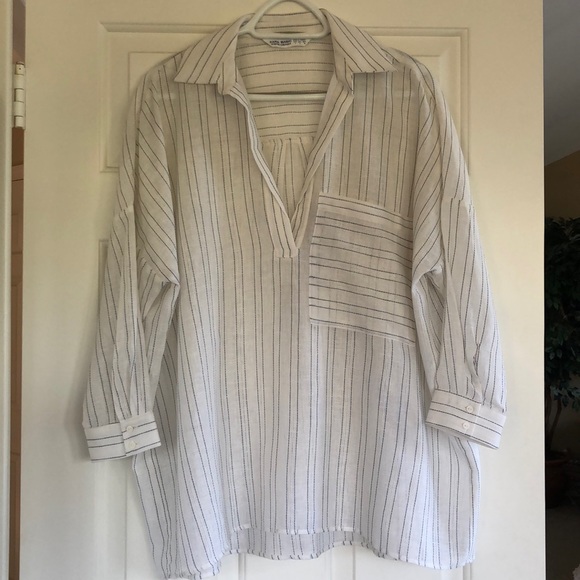 Zara | Tops | Zara Oversized Linen Top | Poshmark